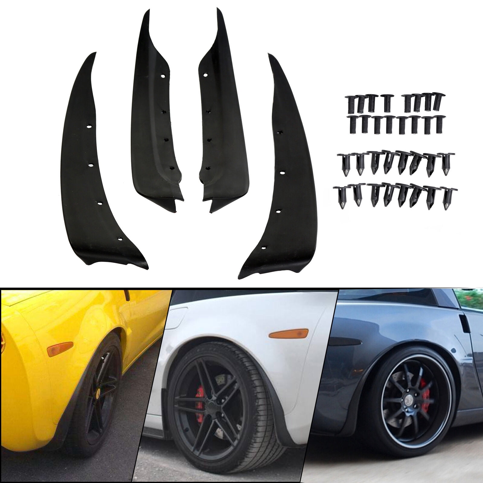 For 2006-2007 Corvette Convertible C6 Front & Rear Molded Splash Guards ...