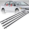 For 2006-2011 Honda Civic Car 4pcs Weather Strip Window Moulding Trim ...