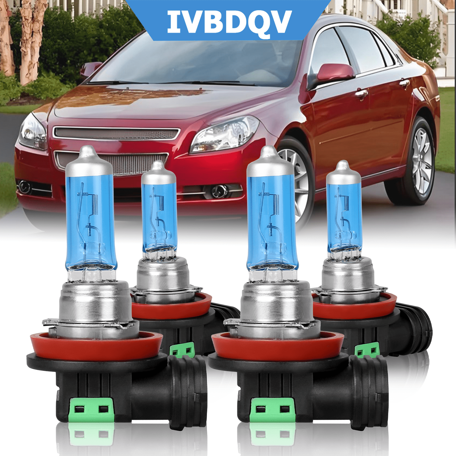 For 2006-2012 Chevrolet Malibu H9/H11 High Beam H11 Low Beam Halogen ...