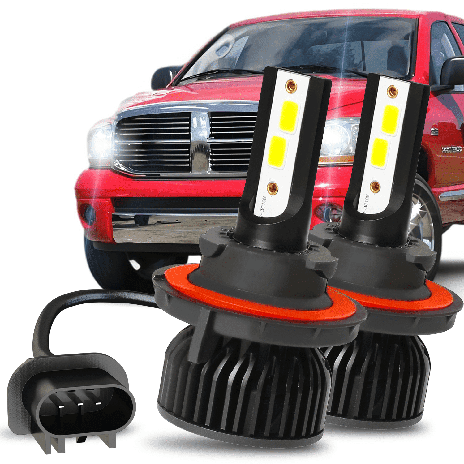 For 2006-2012 Dodge Ram 1500 2500 3500 6000K White LED Headlights Bulbs ...