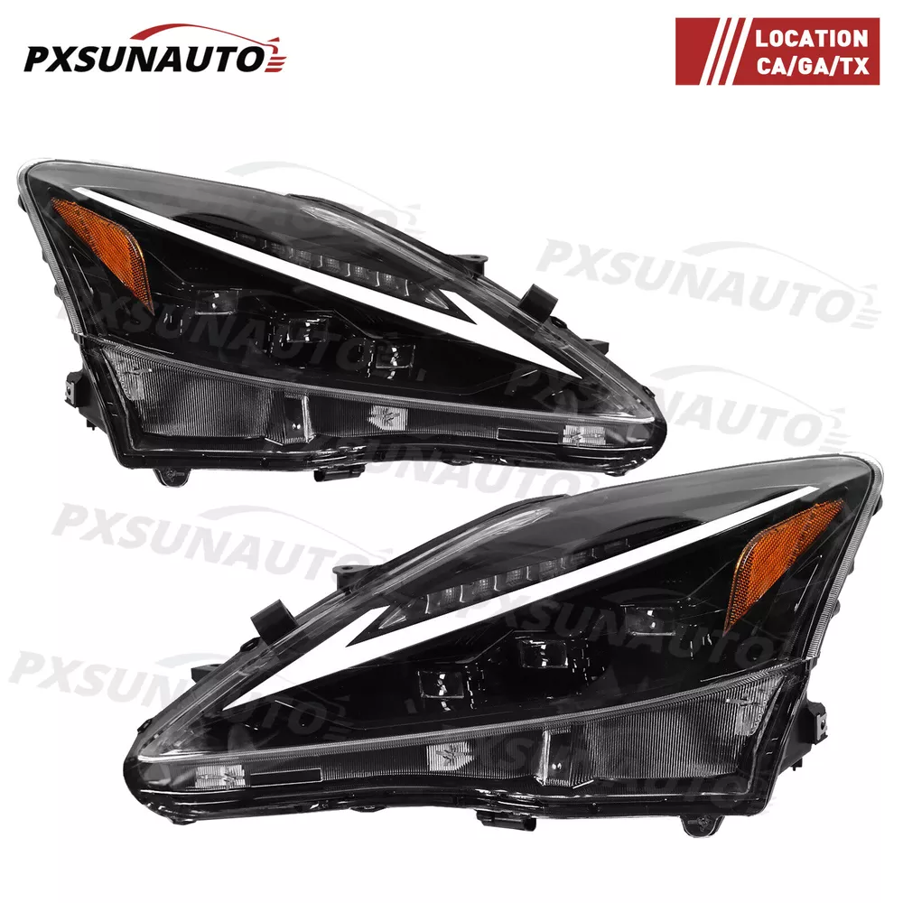 For 2006-2012 Lexus IS 250 350 ISF LED Headlight Assembly Headlamp Pair ...