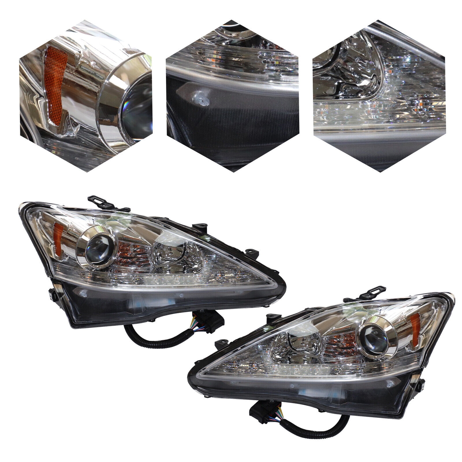 For 2006-2013 Lexus IS250 IS350 LED DRL Halogen Projector Headlights ...