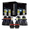 For 2006-2015 Honda Civic LED Headlight Bulbs 4-side 9005 9006 High Low ...