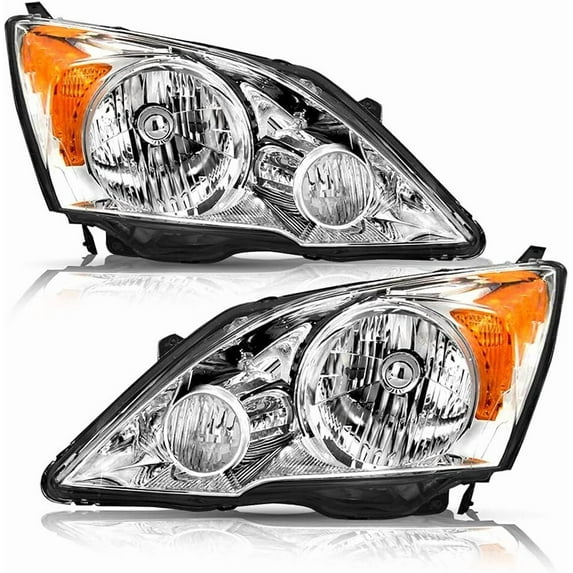 For 2007-2011 Honda CRV CR-V Chrome Headlights Assembly Amber Corner ...