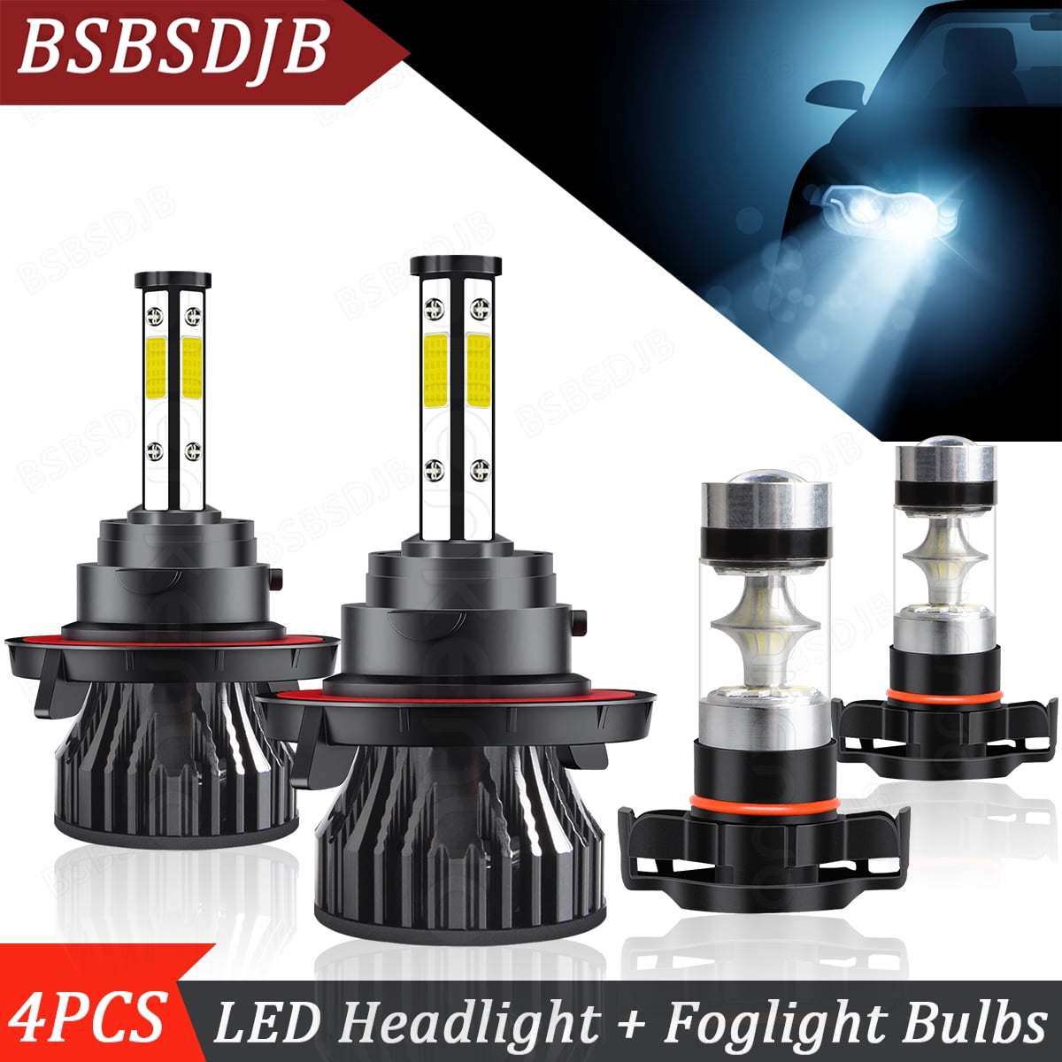 For 2007-2012 2013 GMC Yukon Denali 4x 6000K LED Headlight & Fog Light ...