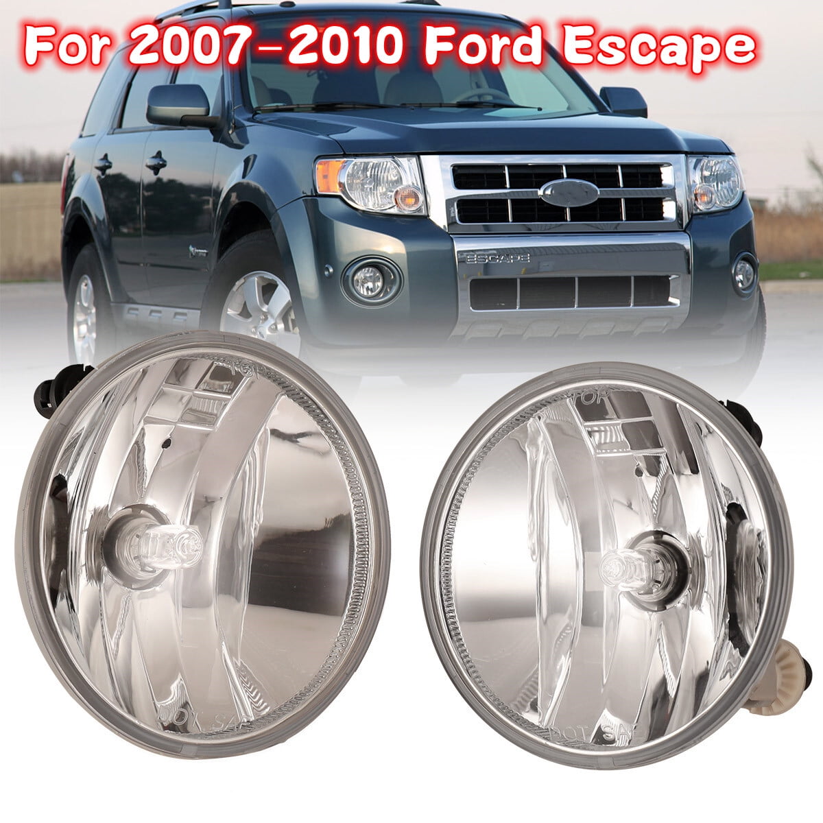 Winjet 2007-2012 Ford Escape Fog Lights, Bumper Driving Lamps, Clear ...