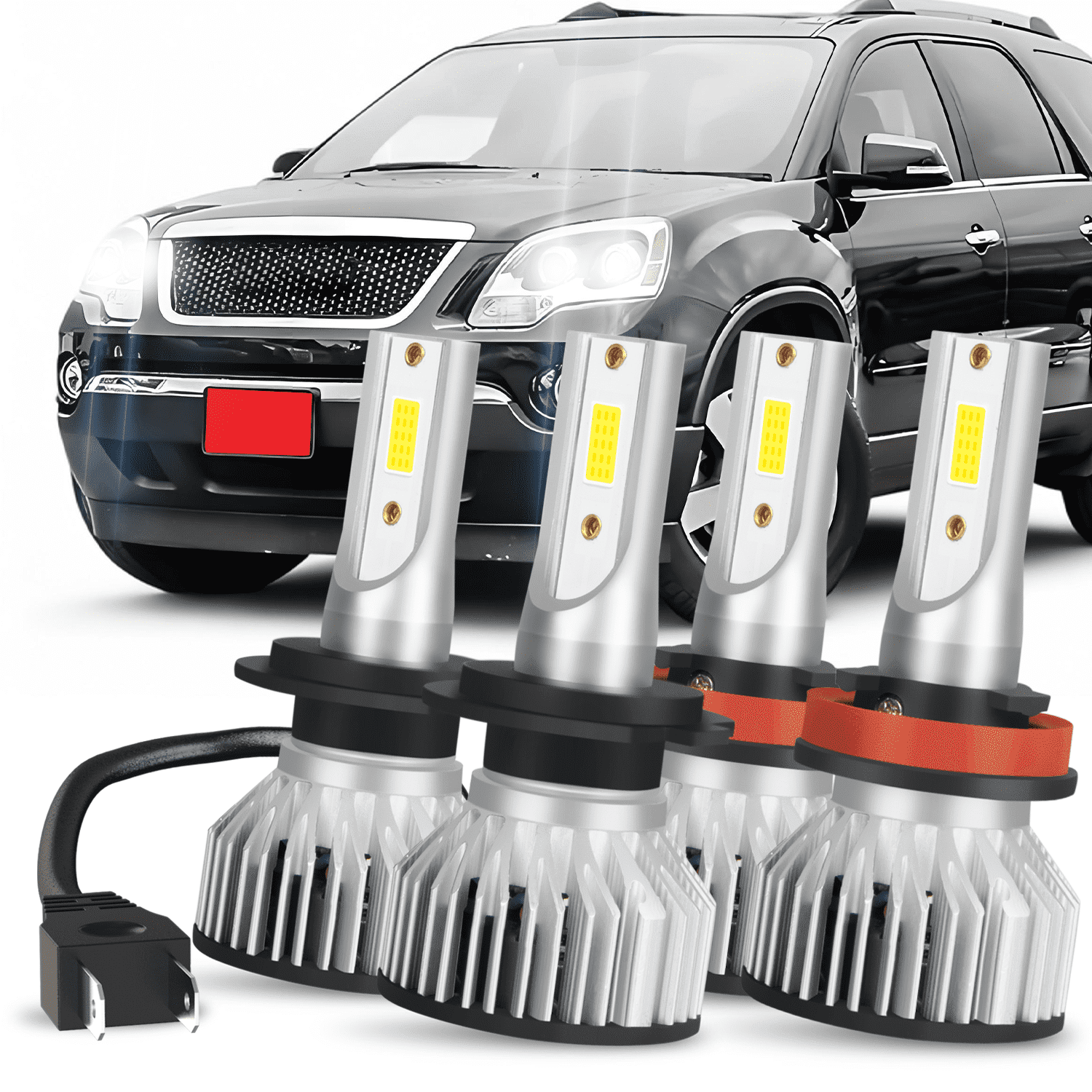 For 2007-2012 GMC Acadia LED Headlight Bulbs High Low Beam Set 6000K ...