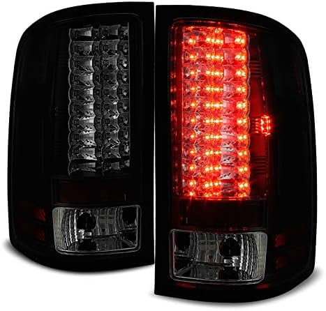 - For 2007-2013 Sierra Black Housing Smoked Lens LED Tail Lights Brake ...
