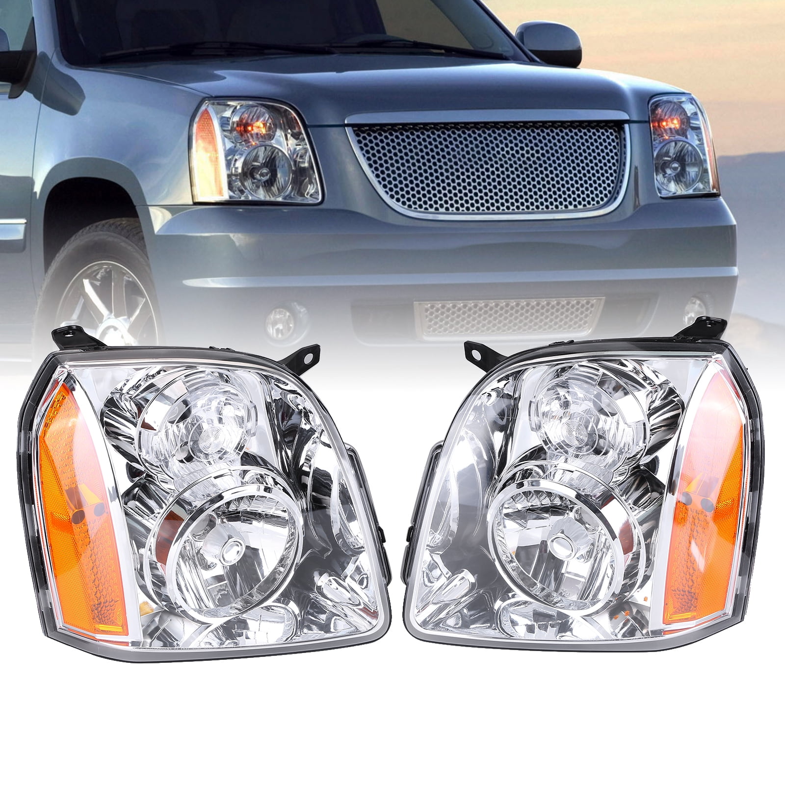 For 2007-2014 Gmc Yukon Denali Xl1500 2500 Headlights Headlamps Left ...