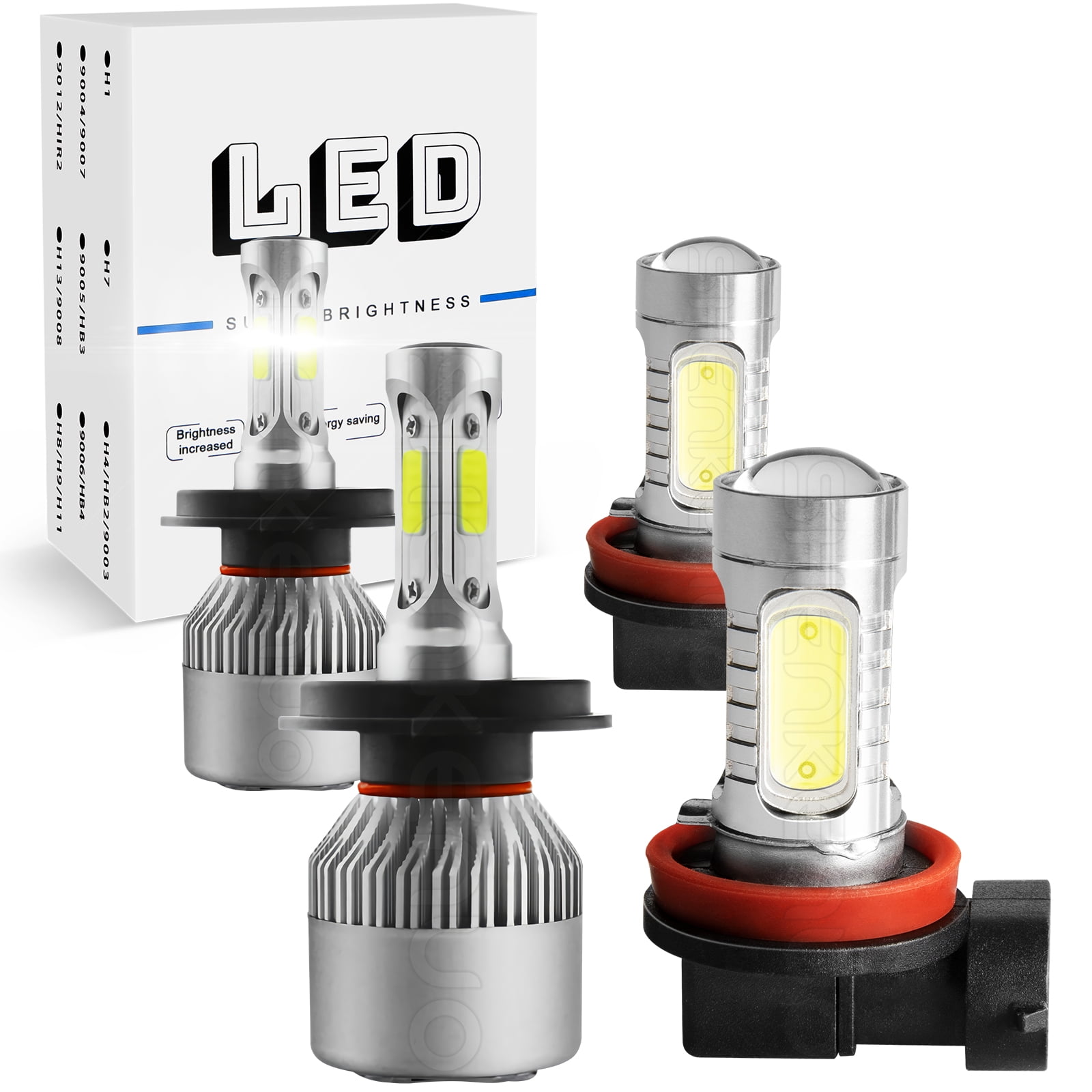 For 2007 - 2014 Honda CRV CR-V LED Headlight Fog Light Hi / Low Dual Beam Bulbs - Walmart.com