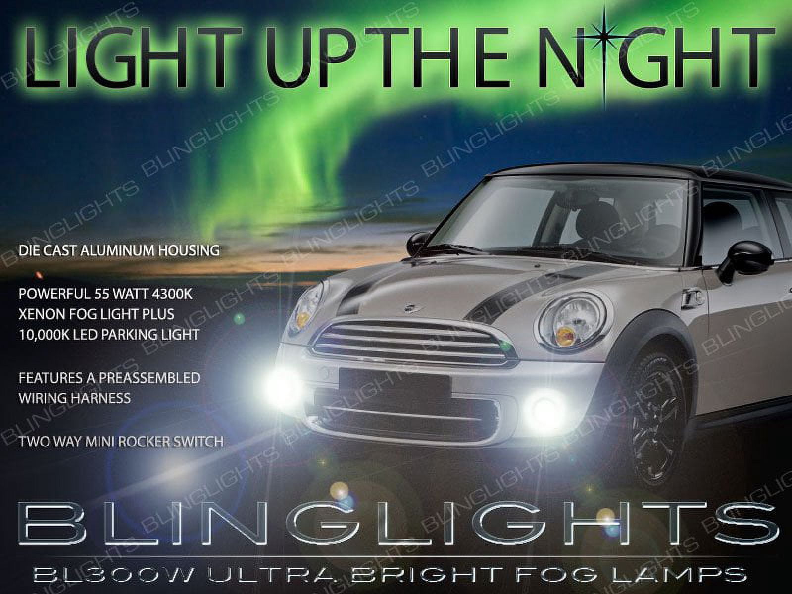 For 2007-2015 Mini Cooper Xenon Fog Lamp Driving Light Kit r55 r56 r57 ...