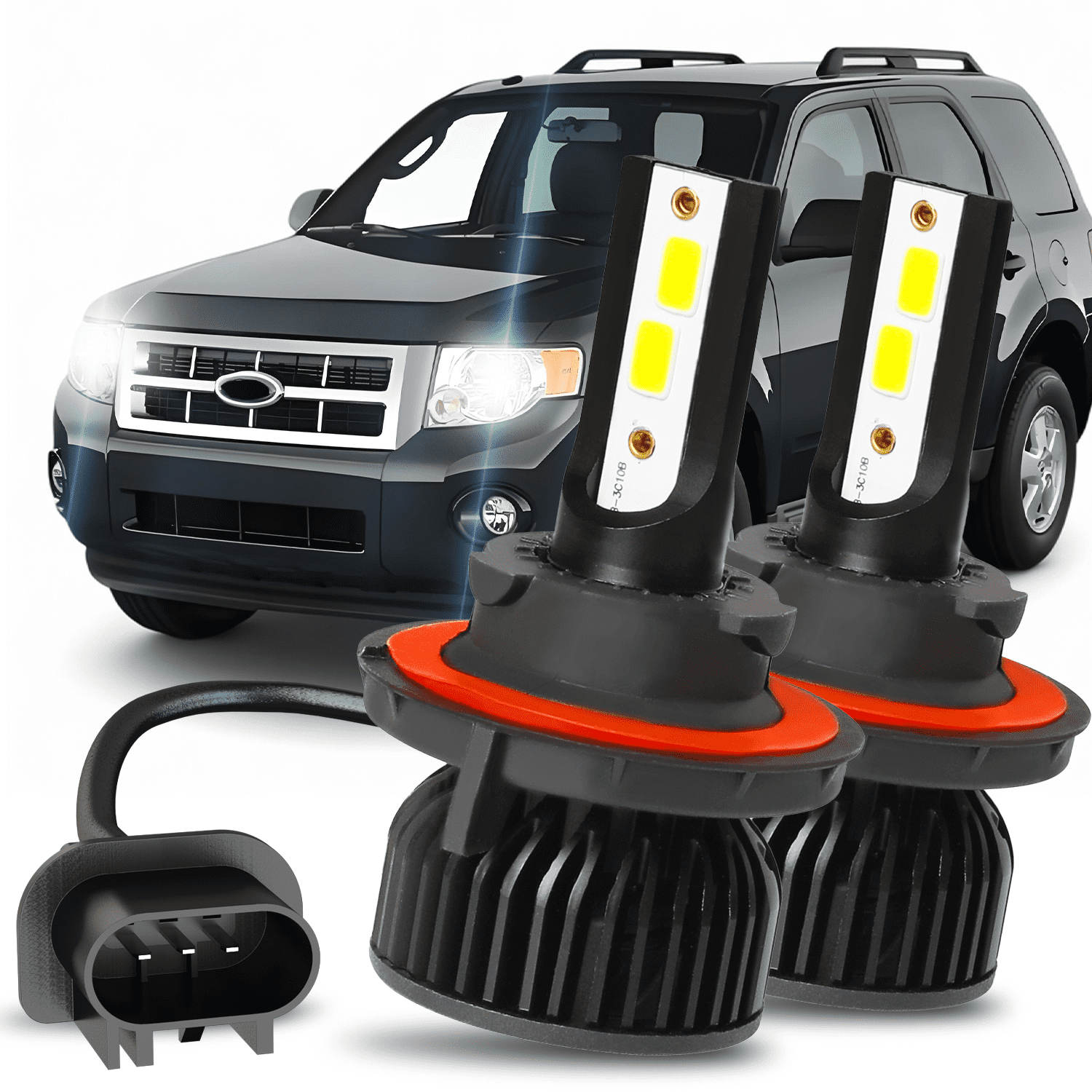 For 2008-2012 Ford Escape 6000K White LED Headlights Bulbs KIT High Low ...