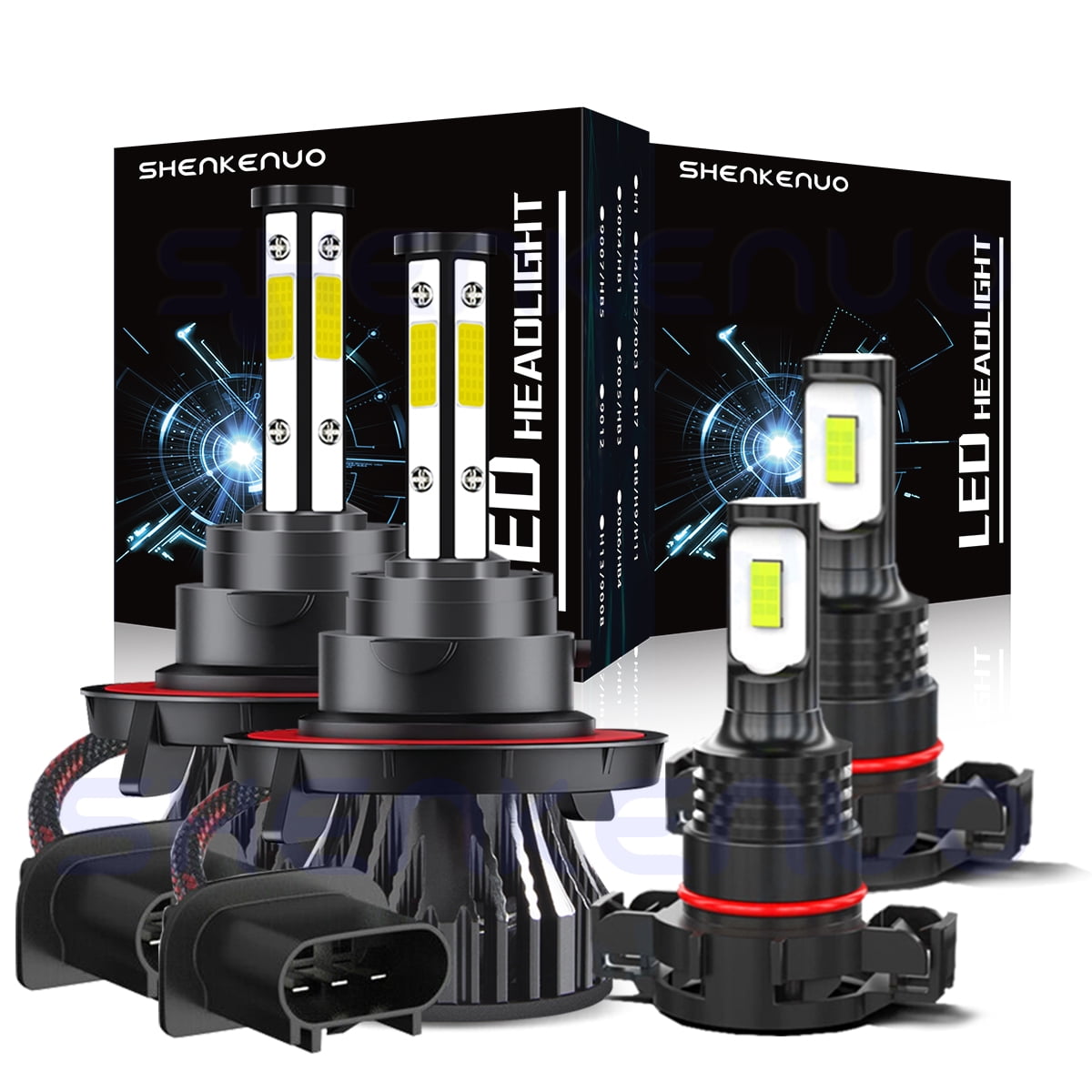 For 2008-2012 Ford Escape LED Headlight Bulbs 4-side 9008/H13 High Low ...