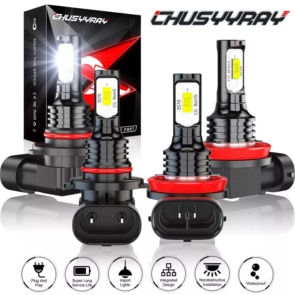 For 2008-2015 Honda Civic LED DRL Daytime Running Light Fog Lamp Bulbs ...