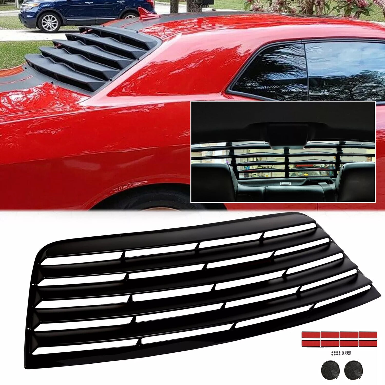 For 2008-2023 Dodge Challenger Rear Window Louvers Scoops Windshield ...