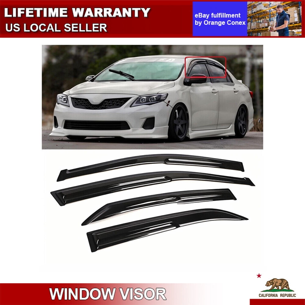 For 2009-2013 Toyota Corolla Sedan JDM Mugen Style Window Visors Sun ...