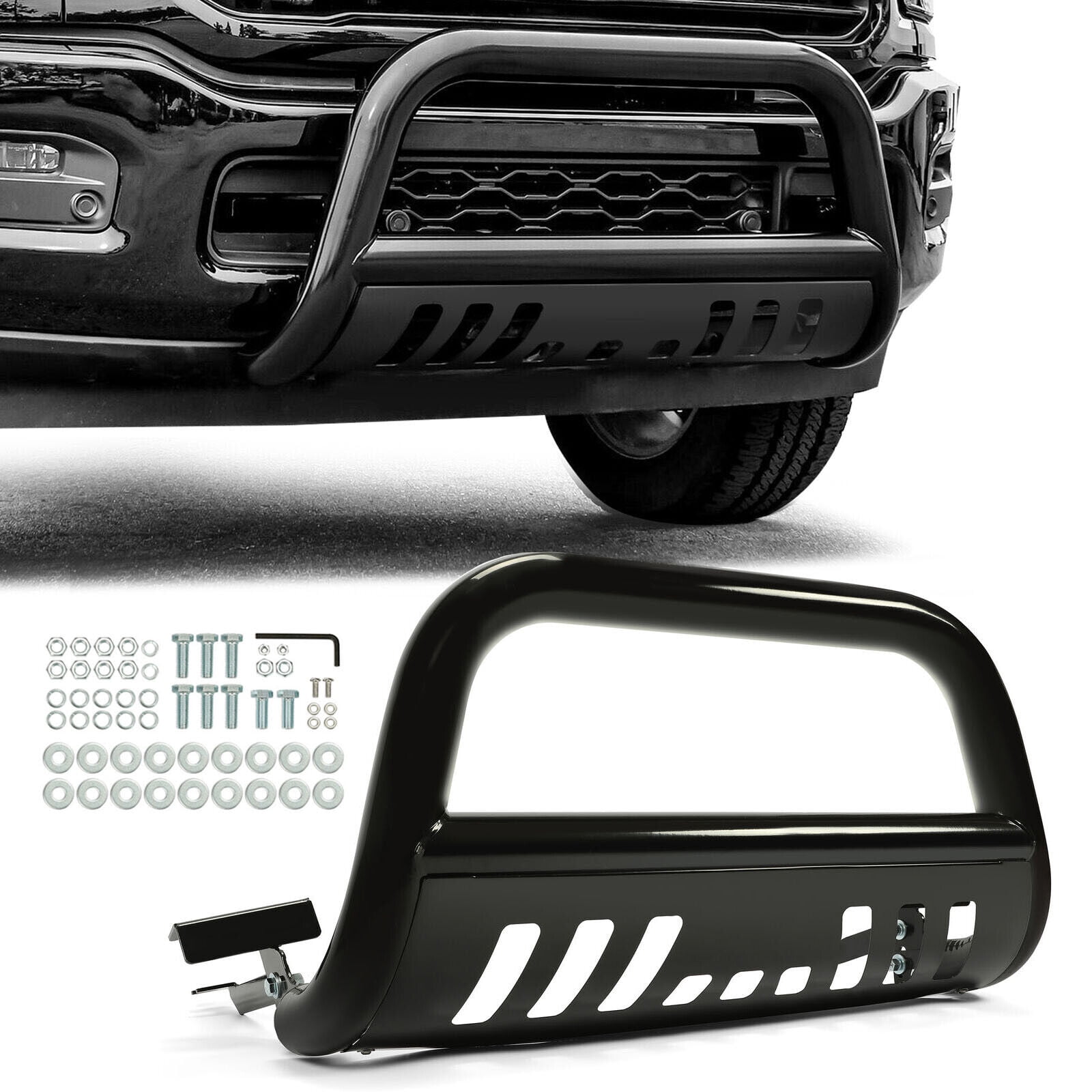 For 2009-2023 Dodge Ram 1500 Brush Bull Bar Push Front Bumper Grille ...