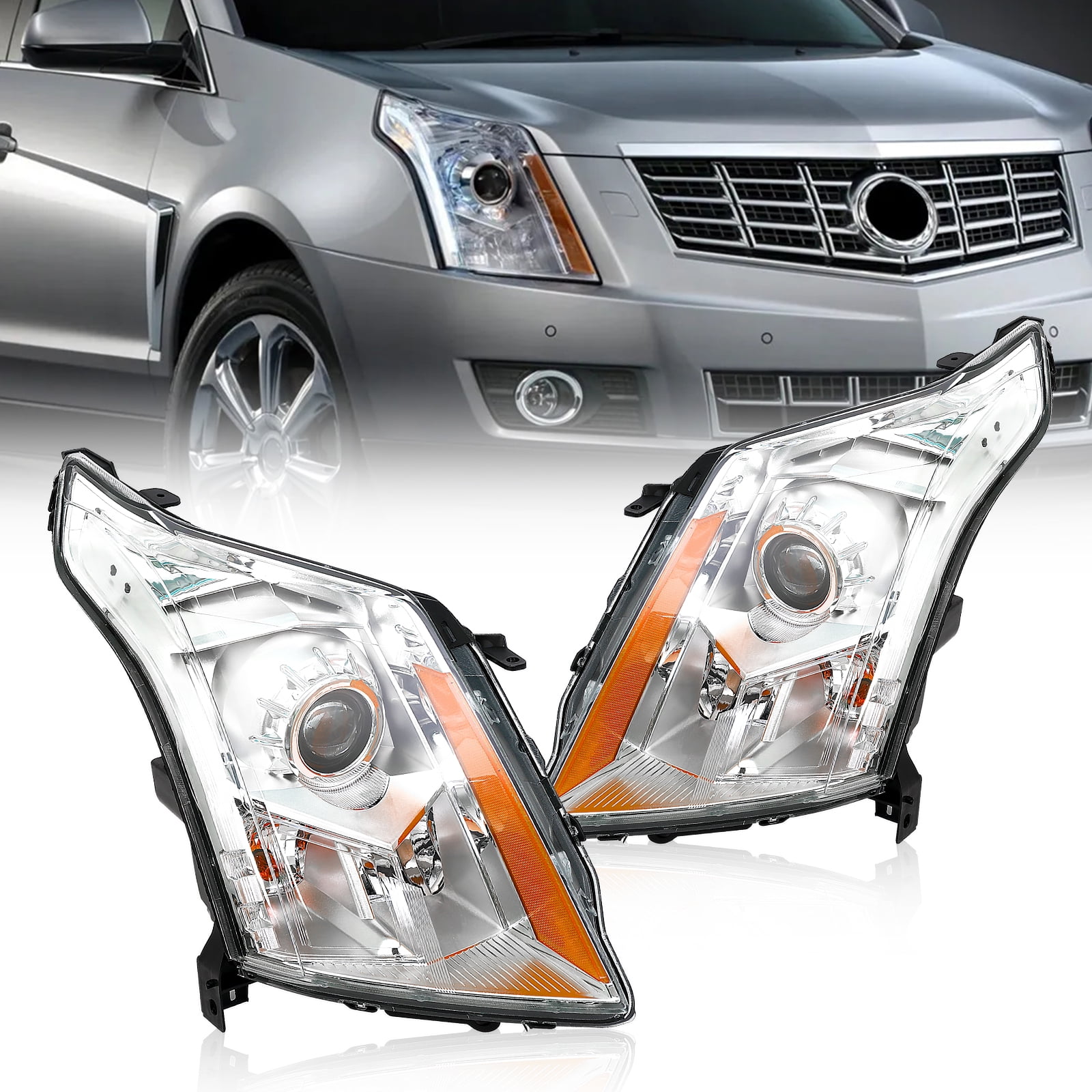 For 2010 11 12 13 14 15 16 Cadillac SRX Projector Headlights Halogen ...