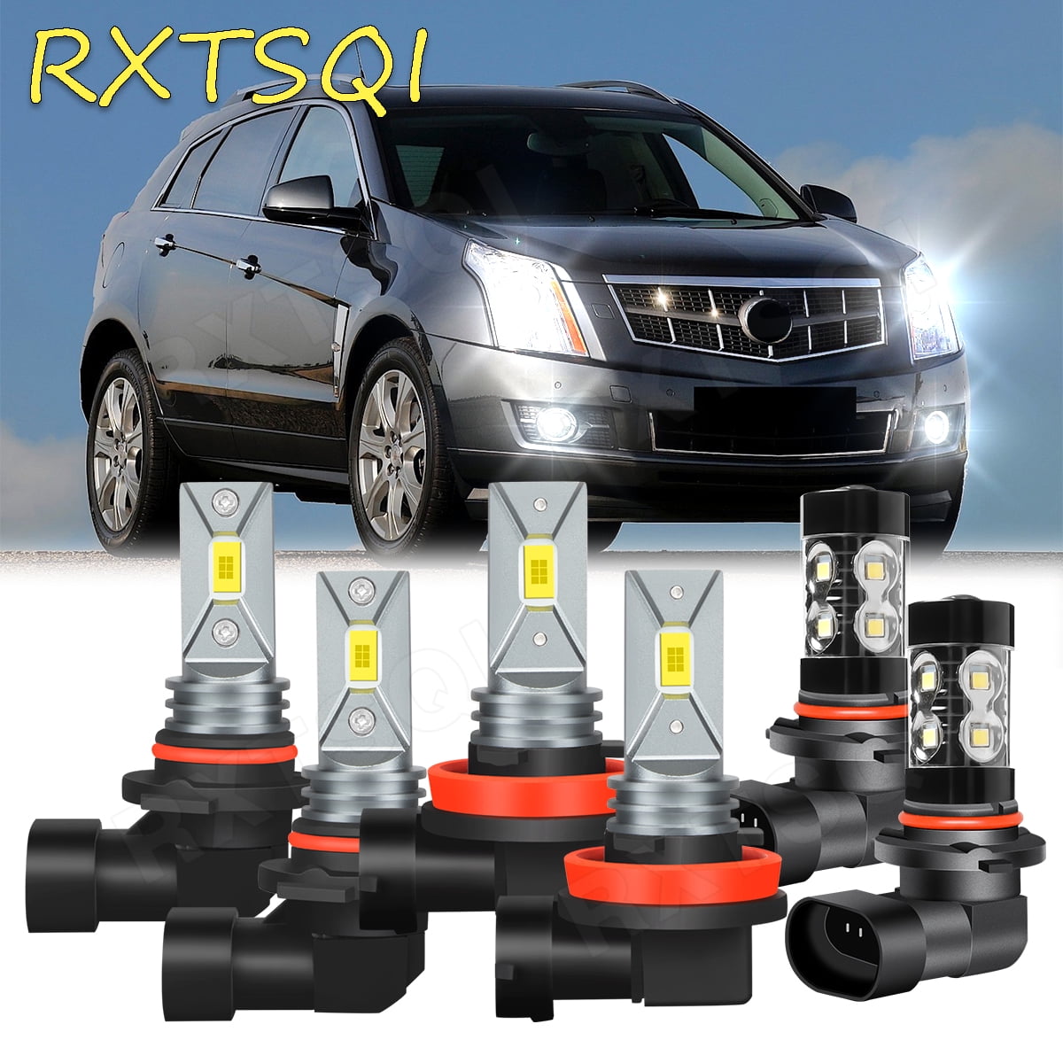 For 2010-2016 Cadillac SRX LED Headlight Bulbs 9005 H11 High/Low Beam ...