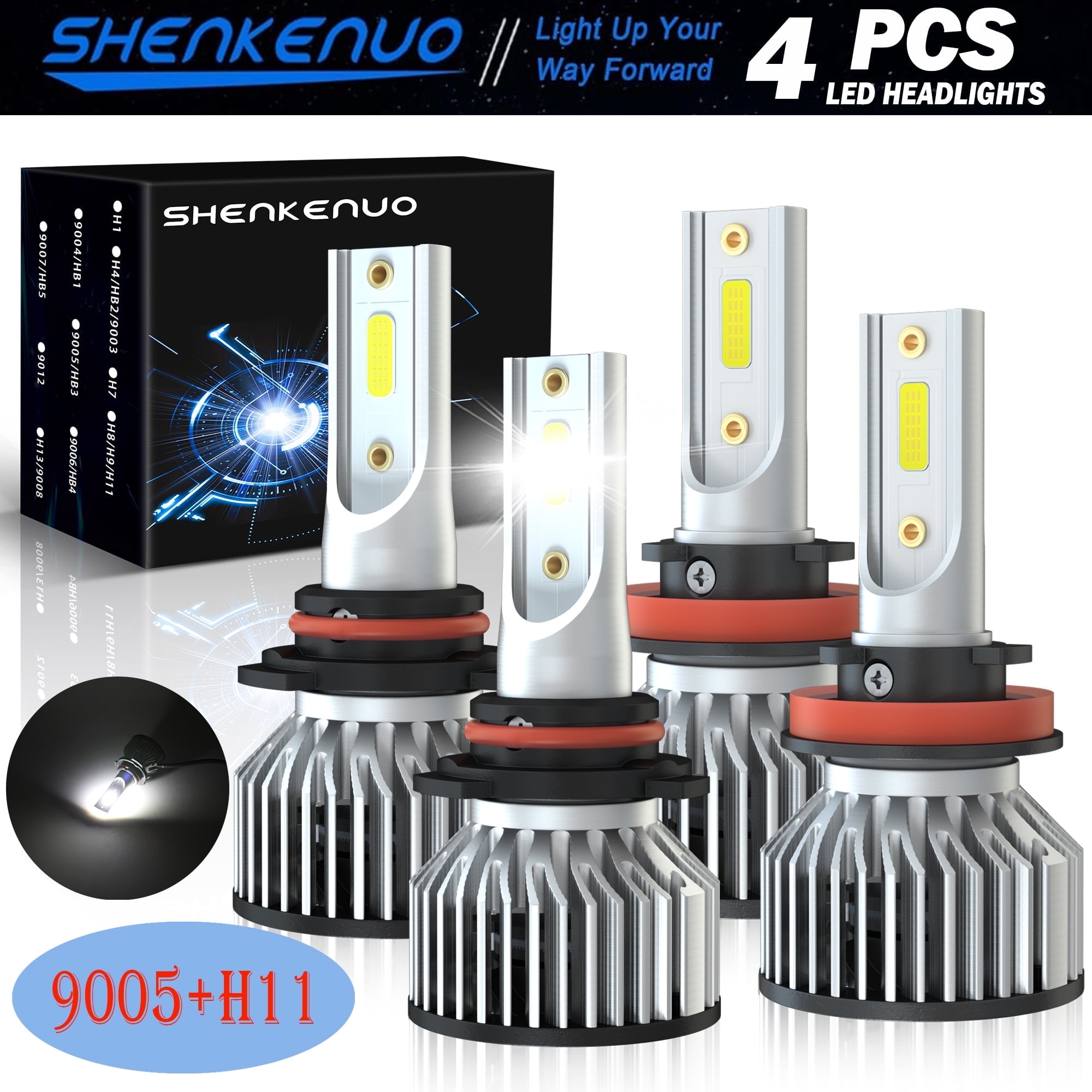For 2010-2017 Chevrolet Equinox LED Headlight Bulbs 9005 H11 High/Low ...
