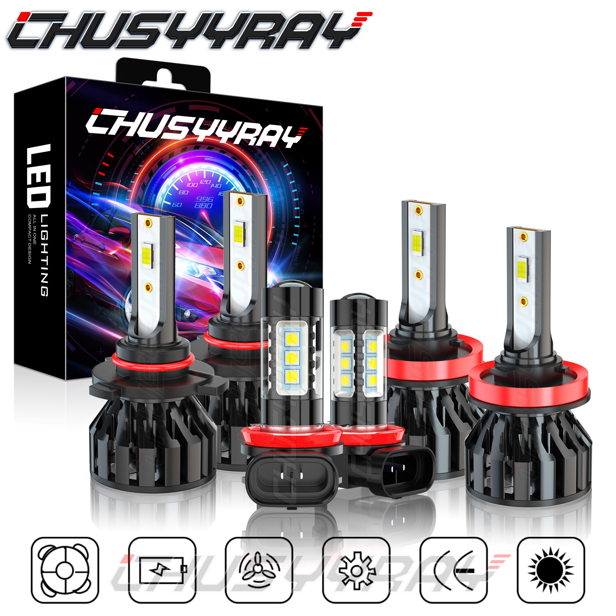 For 2010-2020 Toyota 4Runner 9005 H9 H11 LED Headlight Bulbs Fog Light ...