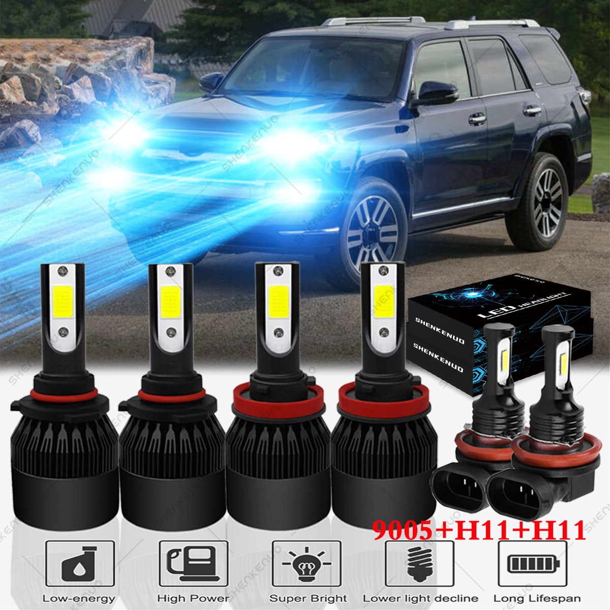 For 2010-2020 Toyota 4Runner Headlights,9005 H11 LED High/Low Beam ...