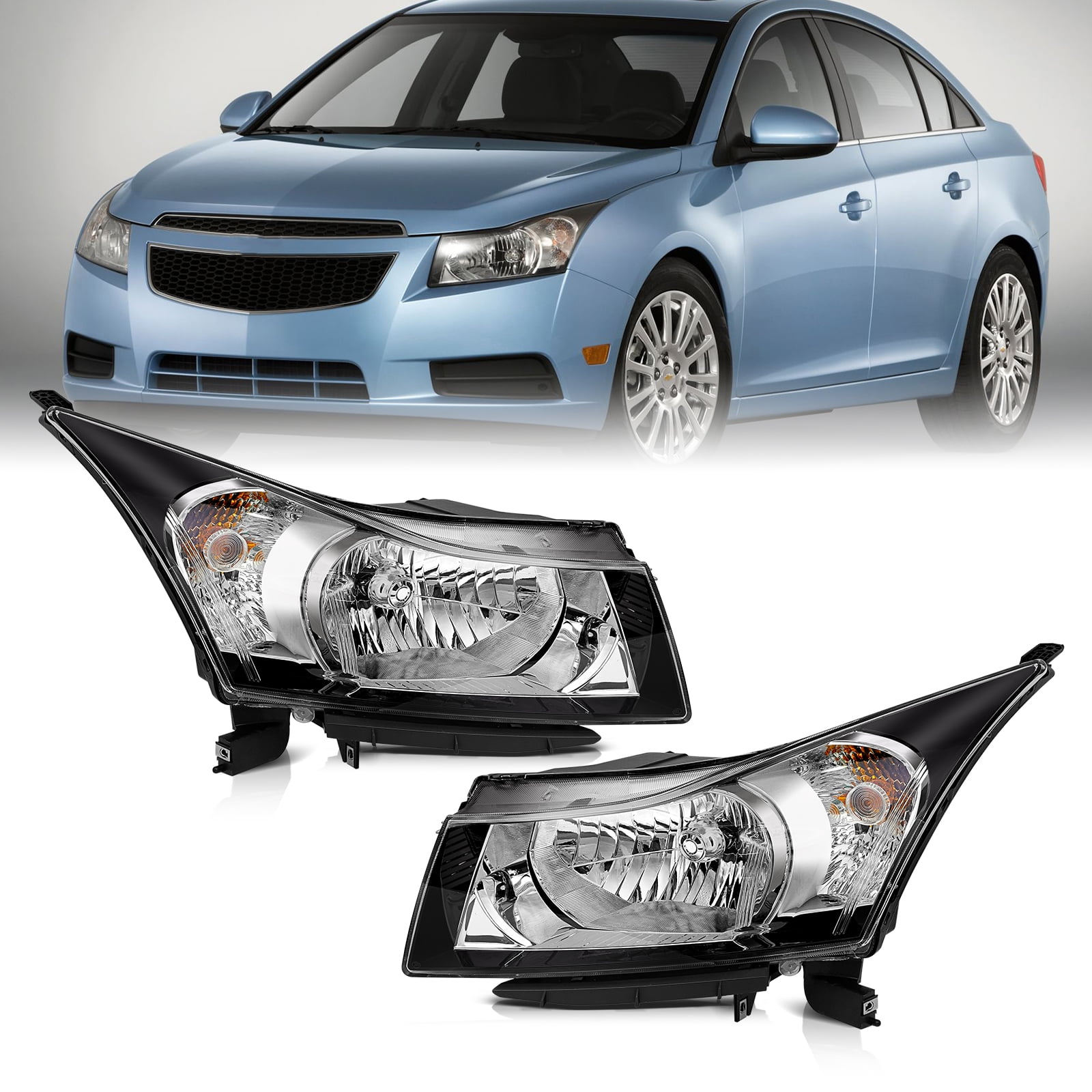 For 2011 2012 2013 2014 2015 Chevy Cruze Headlights Headlamps Left ...