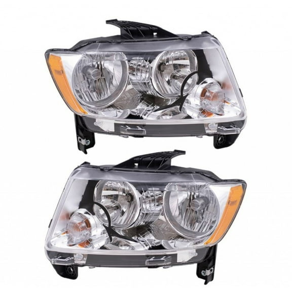 For Jeep Compass Headlight Assembly 2011 2012 2013 Pair Driver and ...