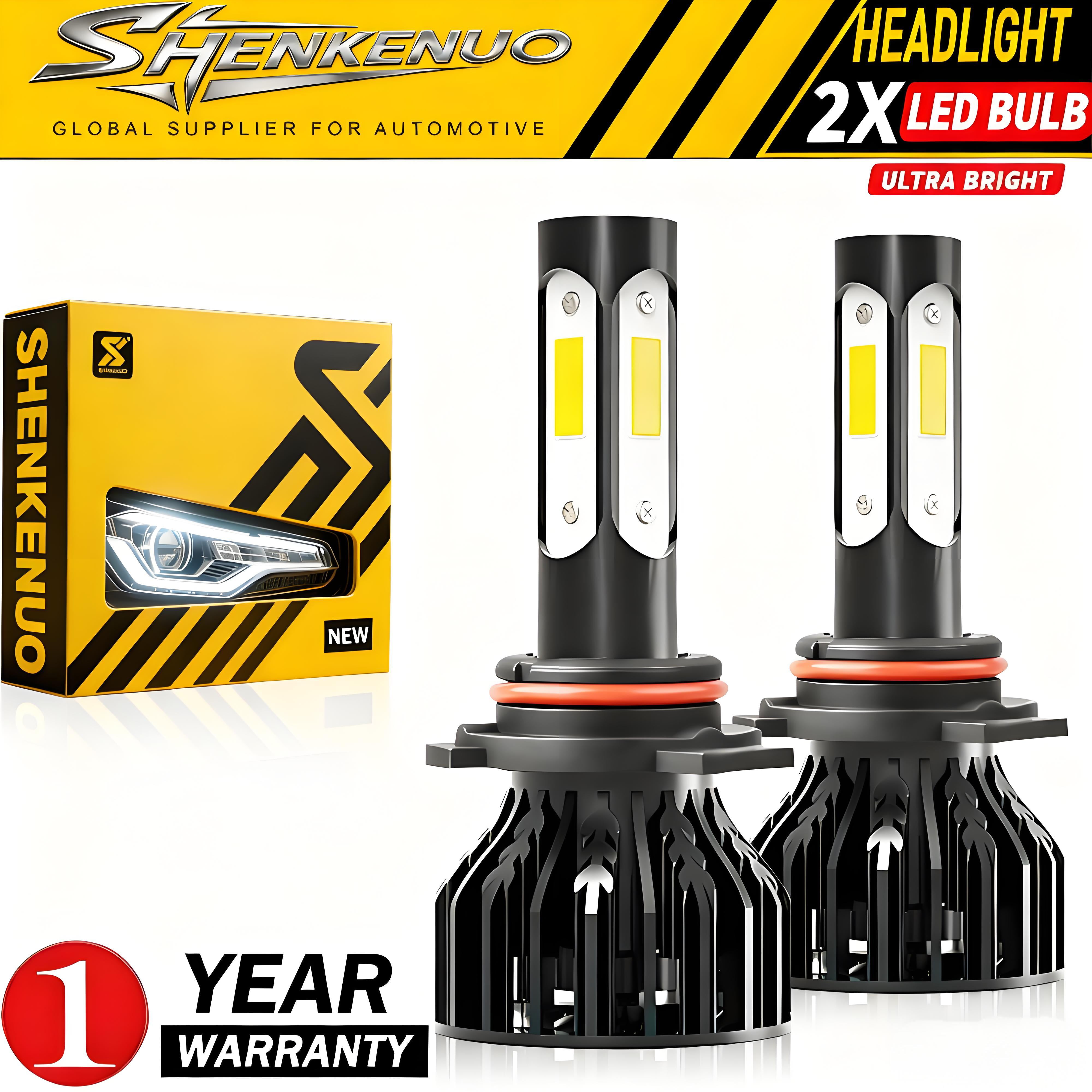 For 2011-2014 Ford edge Headlights,9012 LED High/Low Beam Bulbs 2pc ...