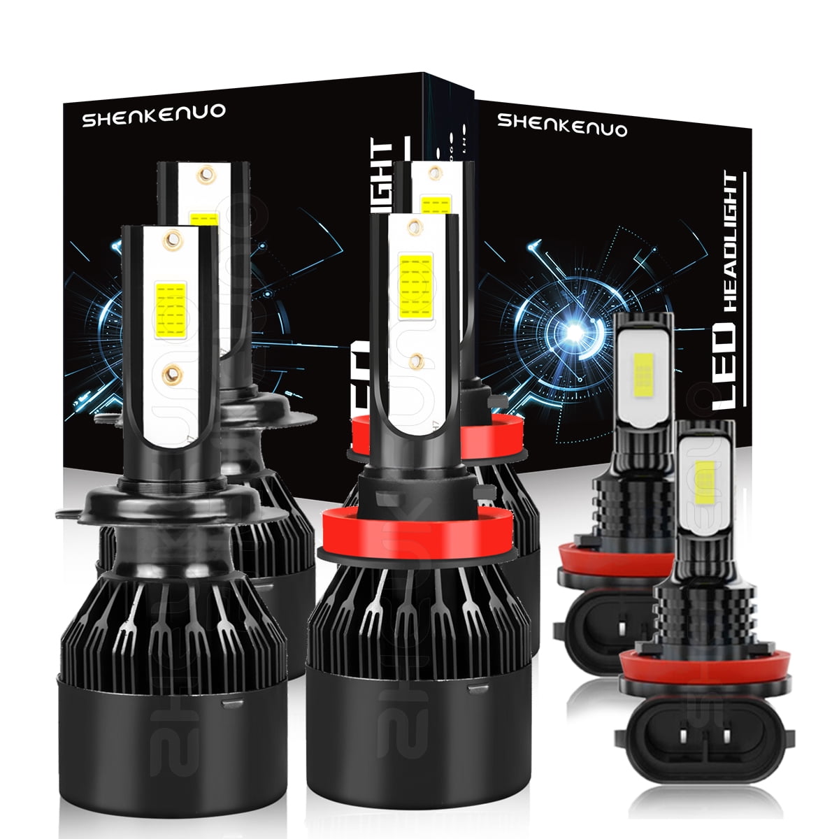 For 2011-2015 Hyundai Sonata 2.4L LED Headlight Bulbs H7 H11 High/Low ...