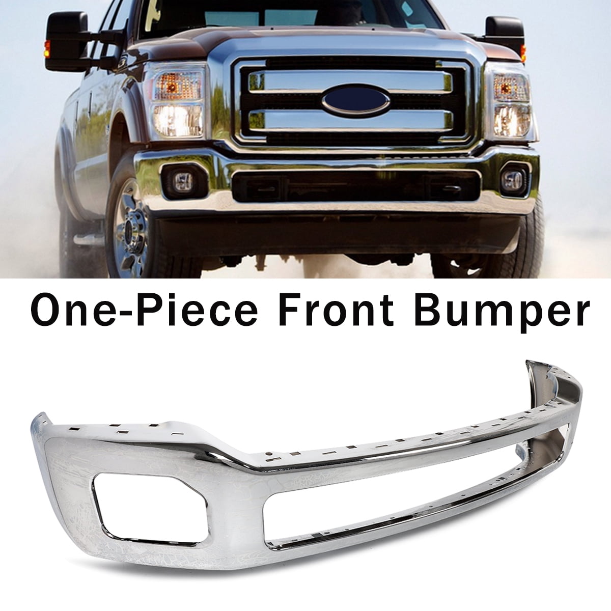 For 2011-2016 Ford F250 F350 F450 Super Duty Chrome Steel Front Bumper ...