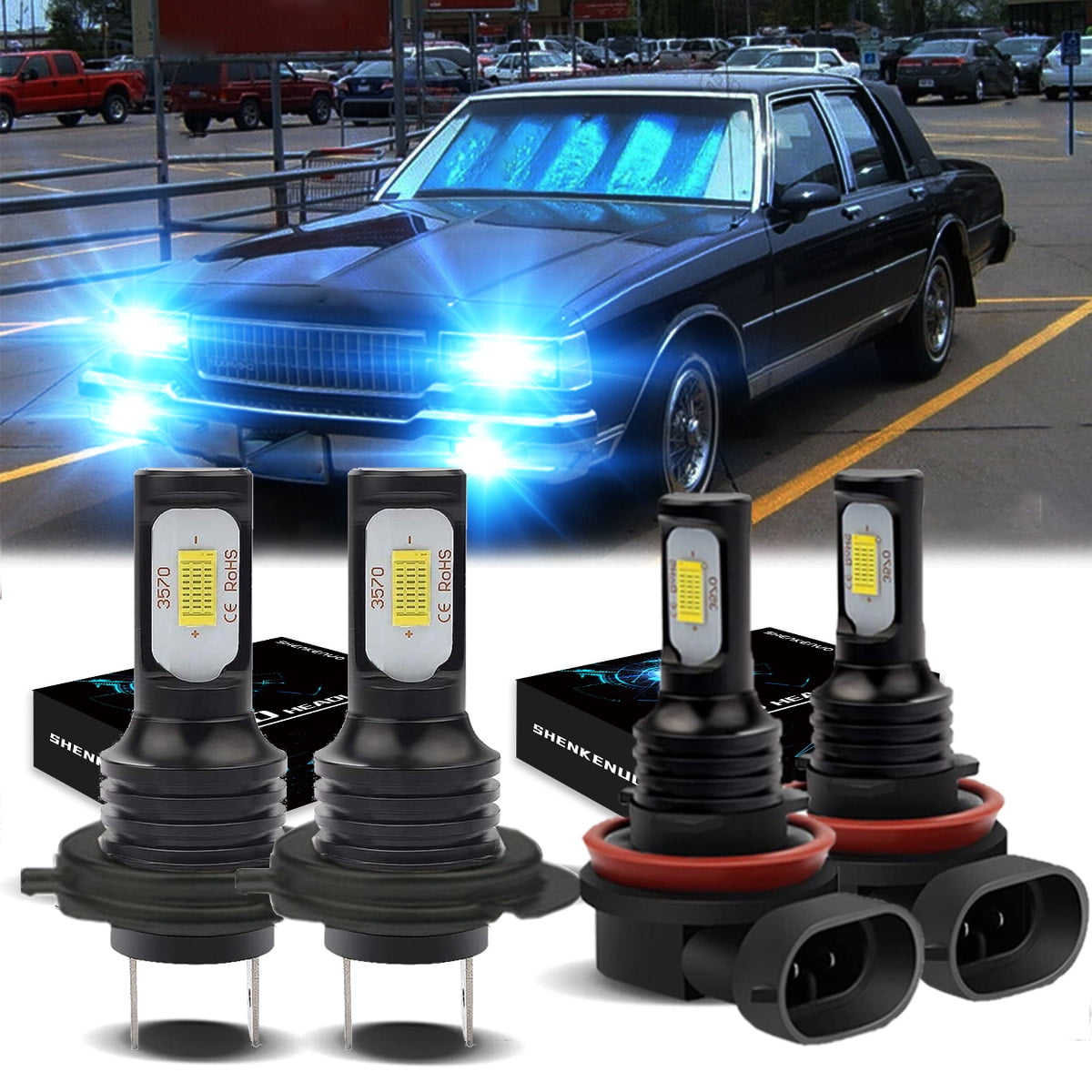 For 2011-2017 chevy Caprice Headlights H7 H11 High/Low Beam Kit 8000K ...