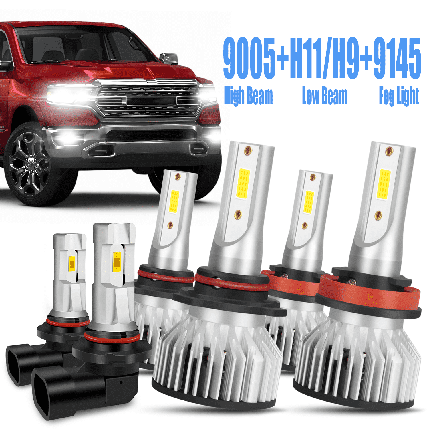 For 2011-2018 Ram 1500 2500 3500 wo projector LED Headlight Bulbs High ...