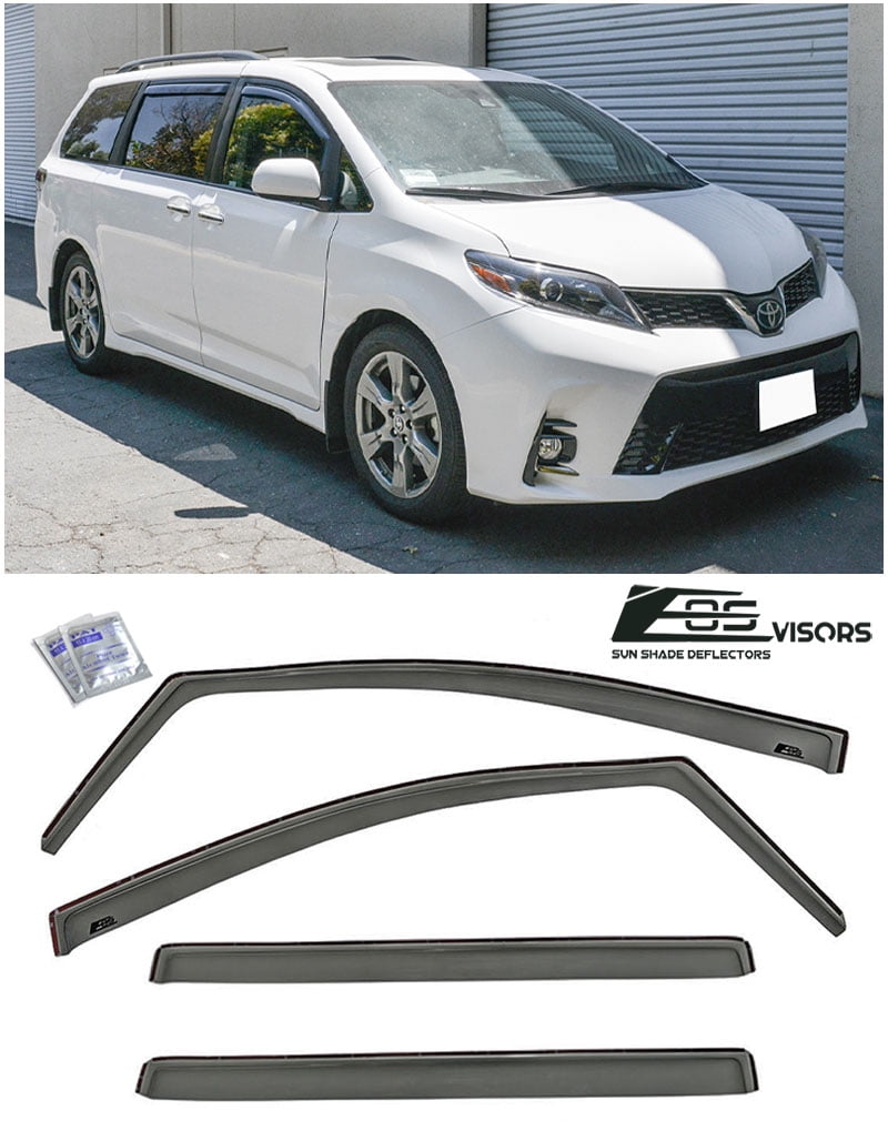 For 2011-2020 Toyota Sienna | EOS Visors in-Channel Style Smoke Tinted ...