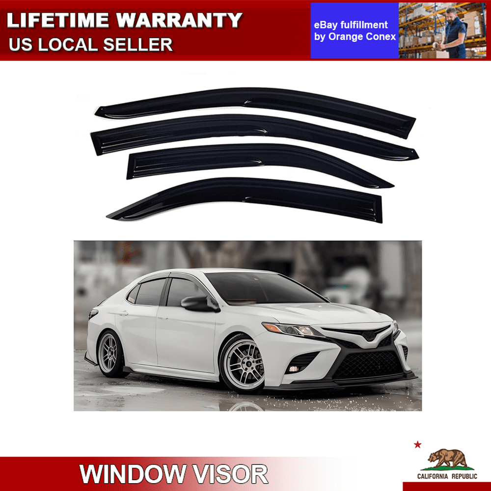 For 2012-2017 Toyota Camry JDM 3D Wavy Mugen Style Window Visors Rain ...