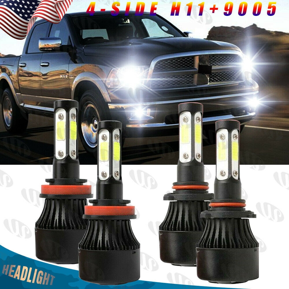 Dodge Ram 1500 2500 3500 2012-2018 LED Headlights Hi/Lo Bulbs 9005 H11 ...