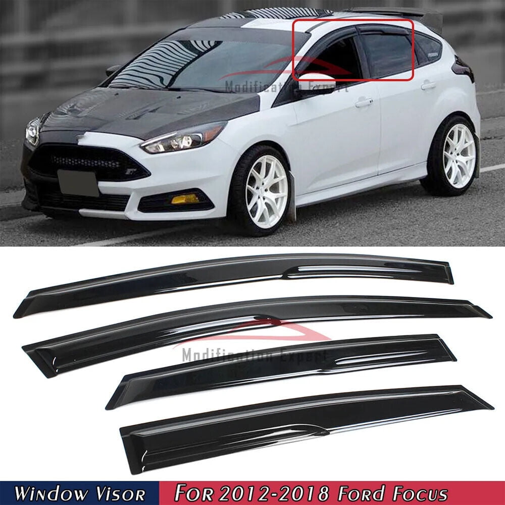 For 2012-2018 Ford Focus 4Door JDM 3D Wavy Mugen Style Window Visors ...