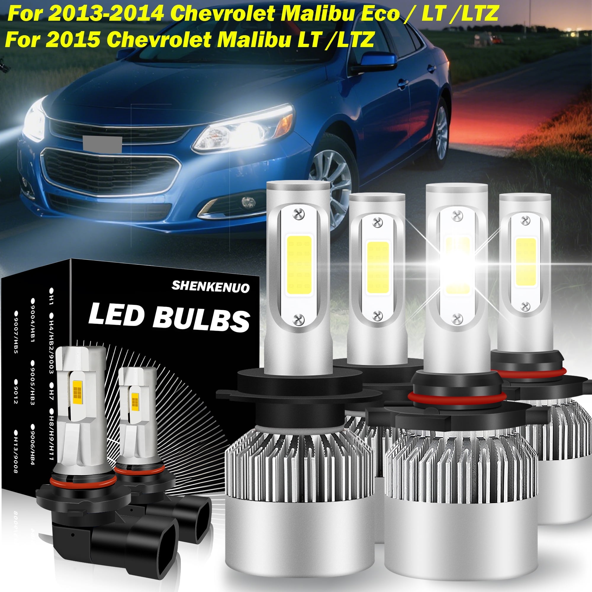 For 2013 2014 2015 Chevy Malibu LT/LTZ/ECO LED Headlight Bulbs Fog ...