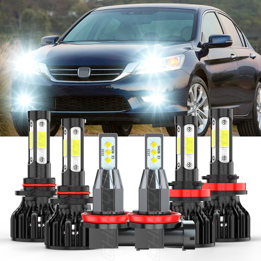 For 2013 2014 2015 Honda Accord Combo LED Headlight High+Low Beam Fog ...