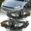 AKKON - Assembly for 2013-2016 Dodge Dart Halogen Type Black Headlights ...