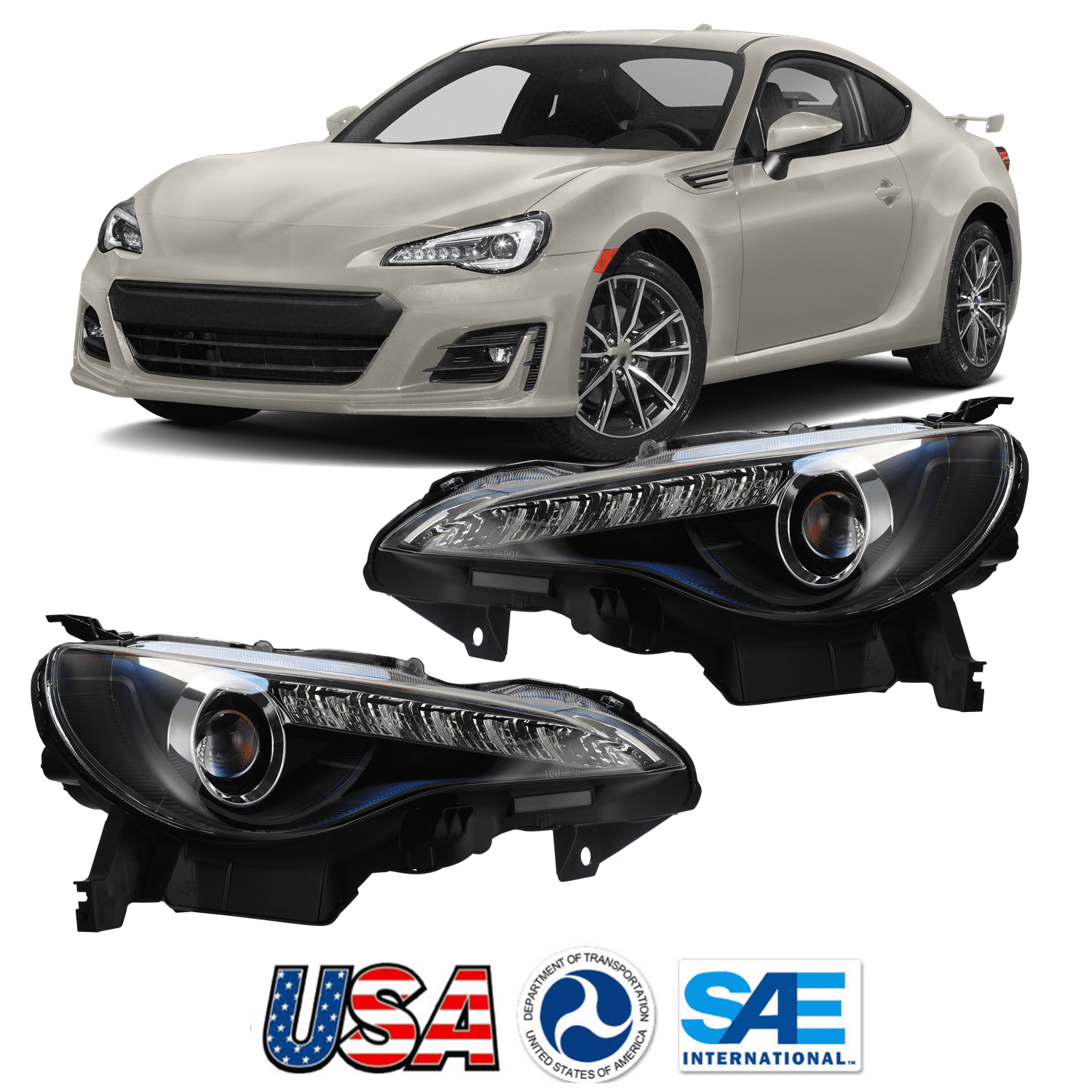 2013-2016 Scion FR-S/Subaru BRZ/Toyota 86 LED DRL Headlights Clear Lens ...