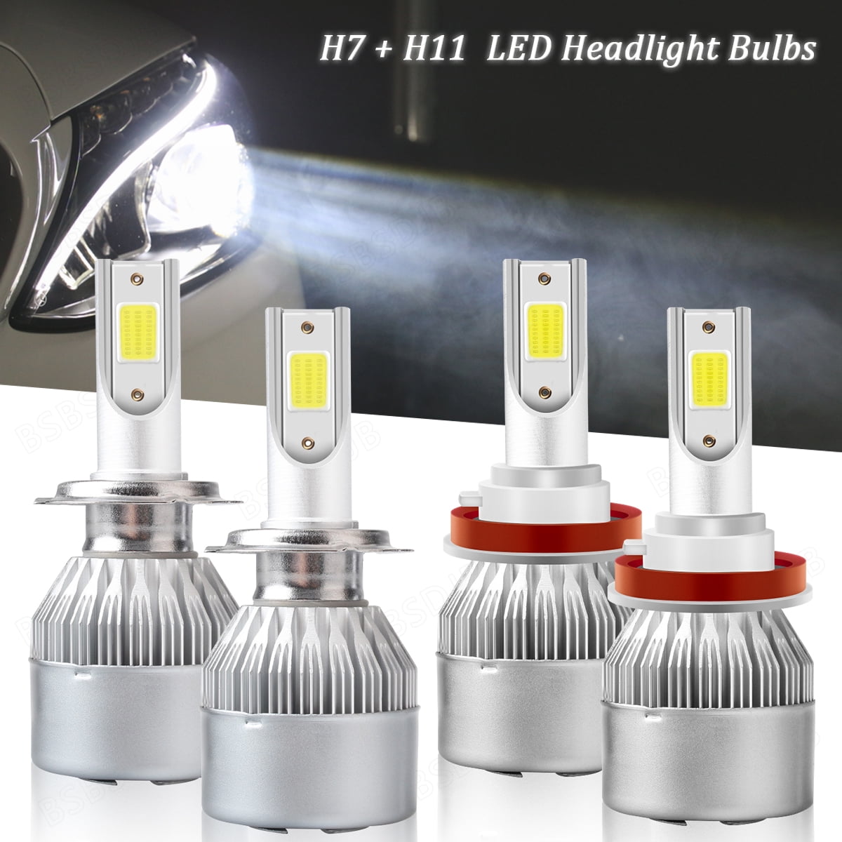 For 2013-2018 Chevy Traverse Combo H7+H11 LED Headlight High Low Beam ...