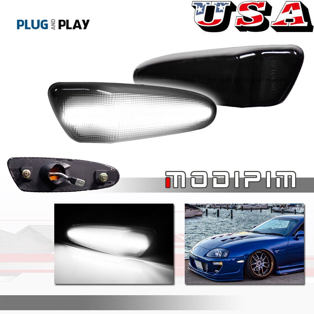 2-piece smoked lens white LED front marker light suitable for 97-98 ...
