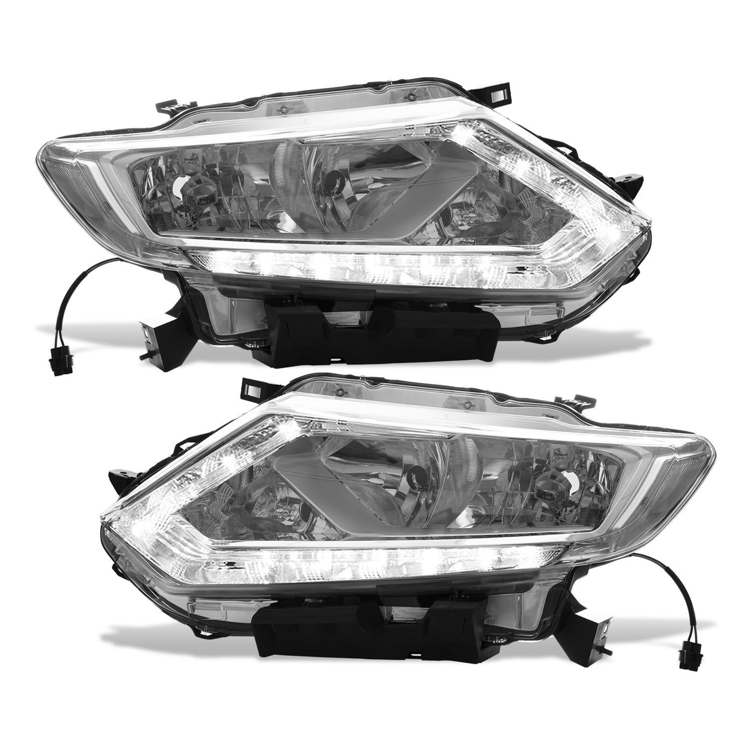 For 2014 2015 2016 Nissan Rogue Halogen LED DRL Headlights Assembly ...