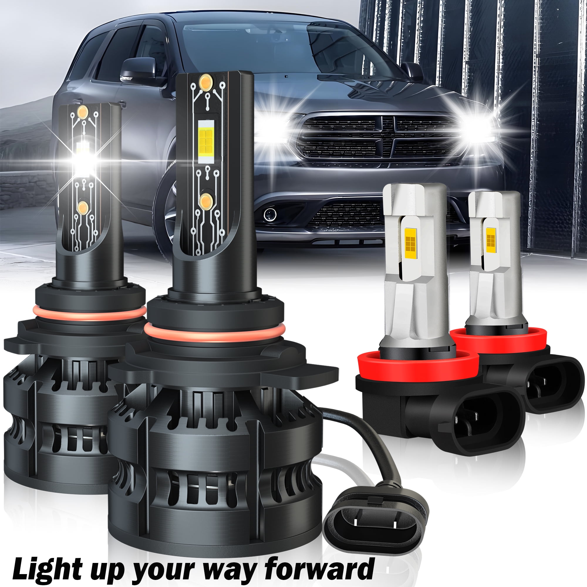 For 2014-2015 Dodge Durango LED Headlight 9012 High Low Beam H11 Fog Light Kit 700% Brighter ...