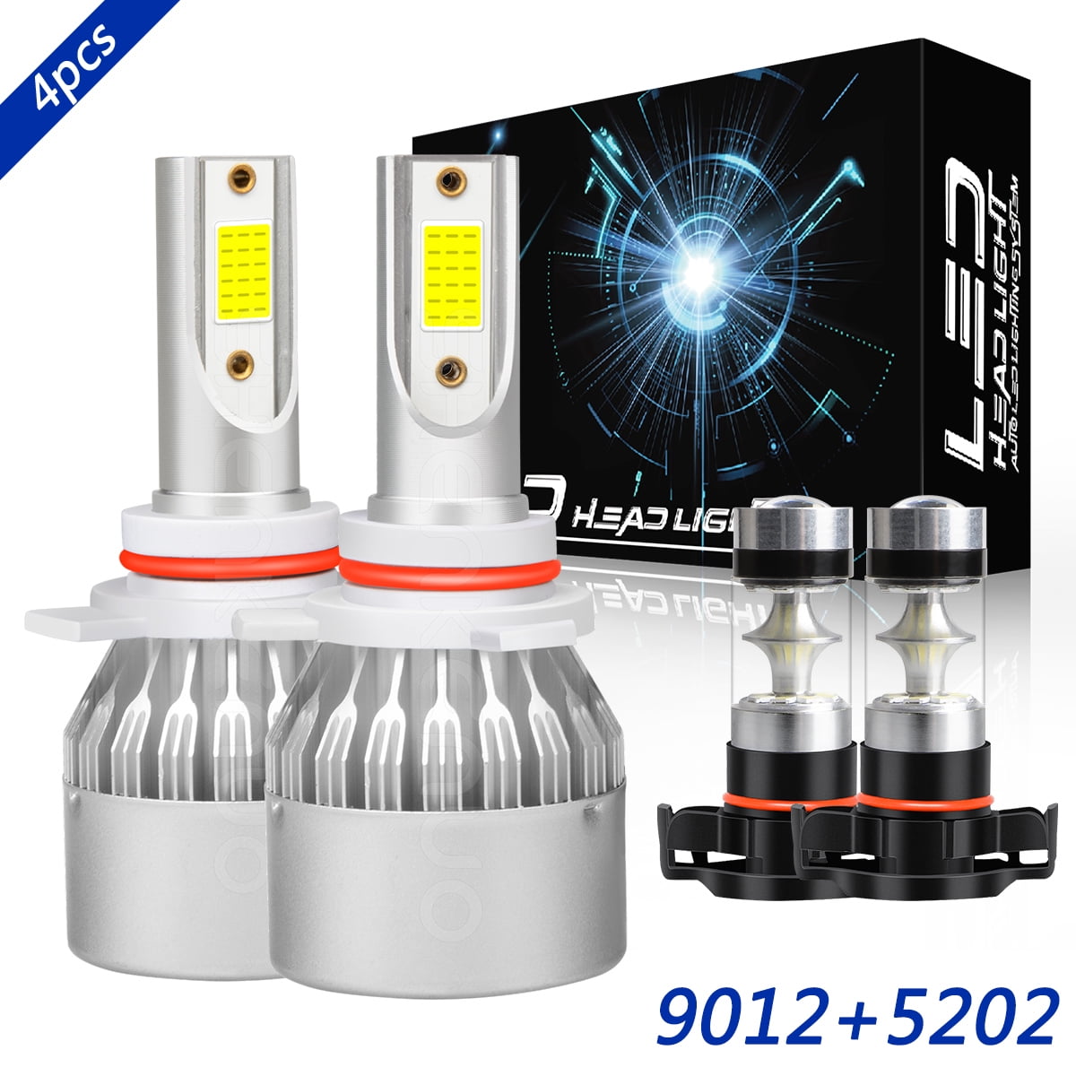 For 2014 2015 GMC Sierra 1500 9012 High&Low+5202 Fog Light LED ...