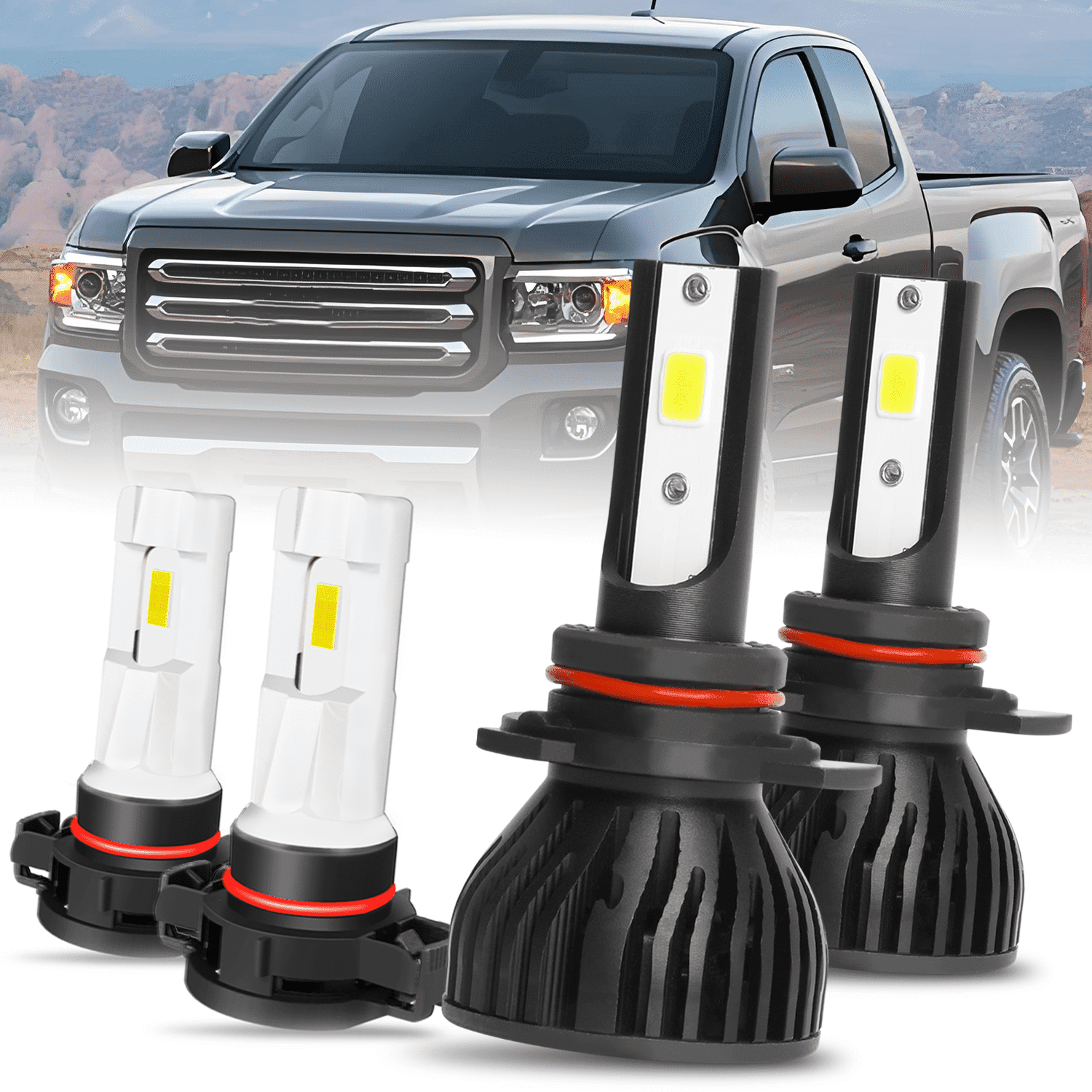 For 2014 2015 Gmc Sierra 1500 Headlights 9012 5202 LED High and Low ...