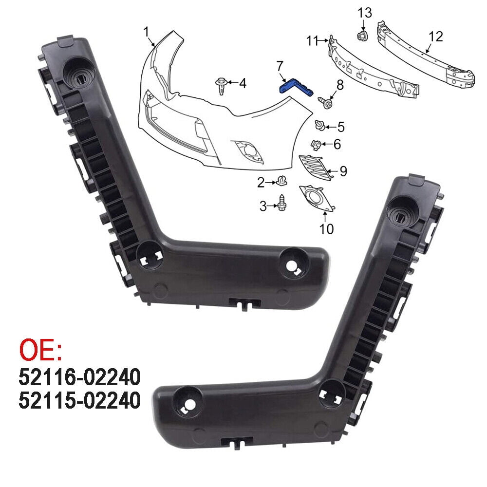 For 2014-2016 TOYOTA Corolla Pair Front Bumper Cover Support Brackets ...