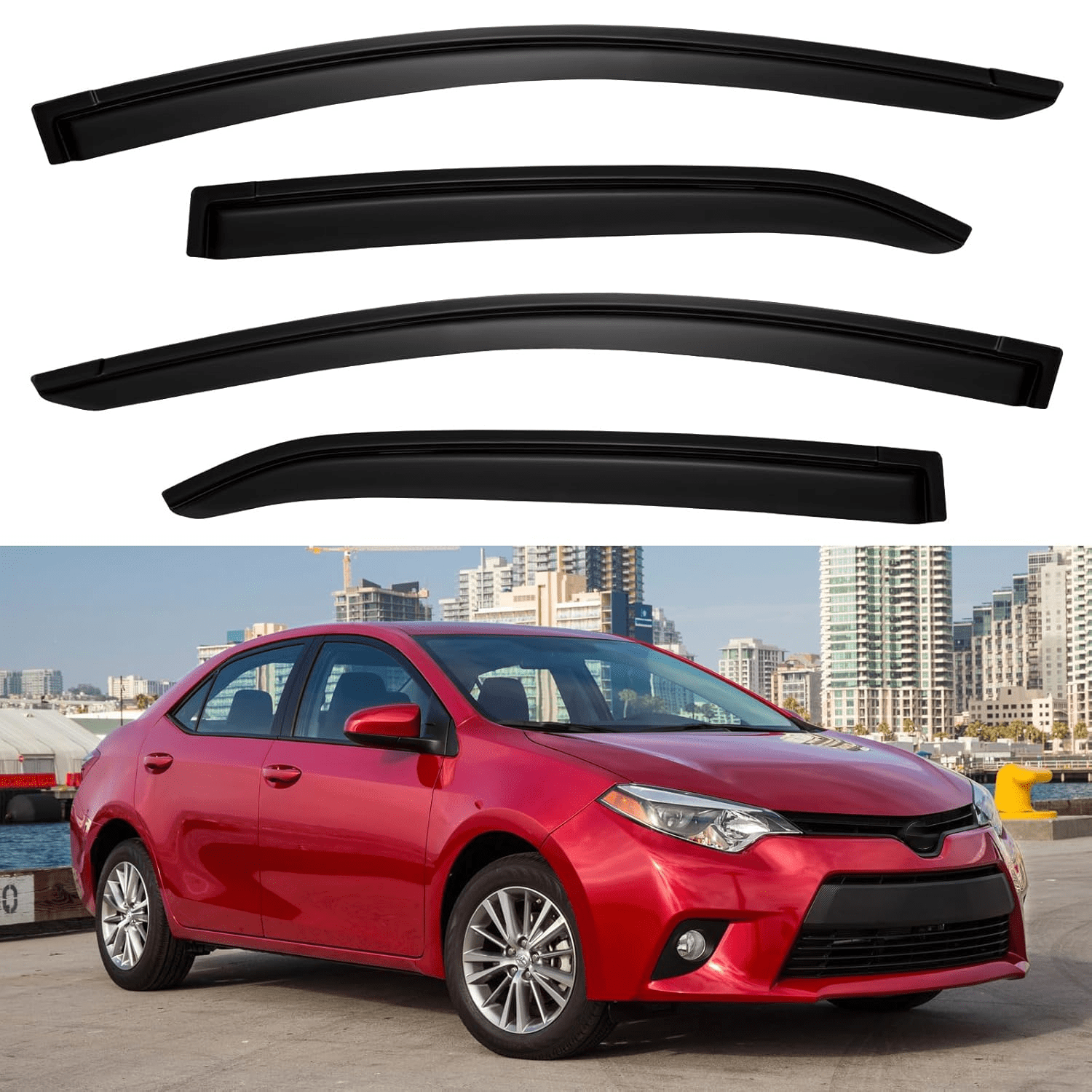 For 2014-2018 Toyota Corolla Window Visor Vent Shade Rain Guards Mugen ...