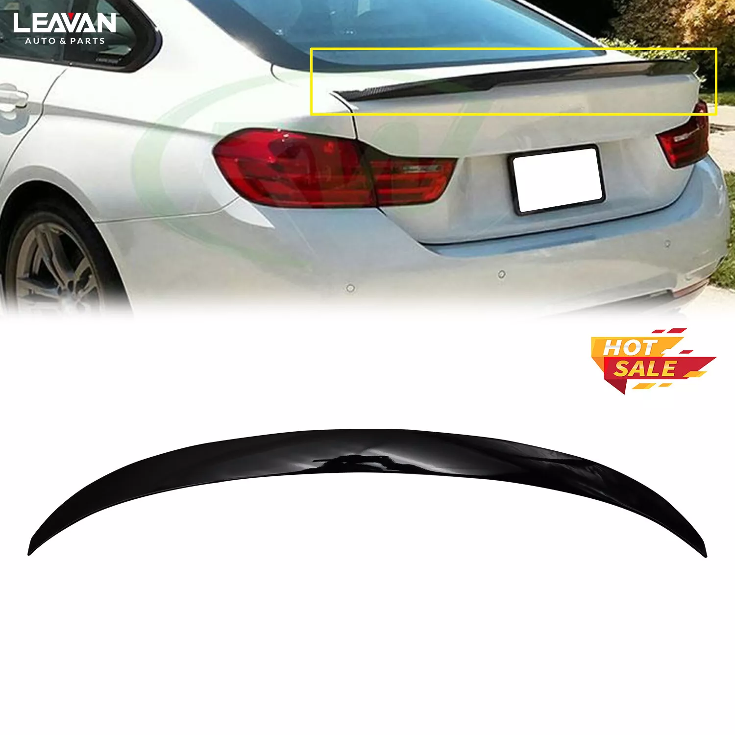 For 2014-2020 BMW 4-Series F36 Gloss Black MP Style Rear Trunk Spoiler ...